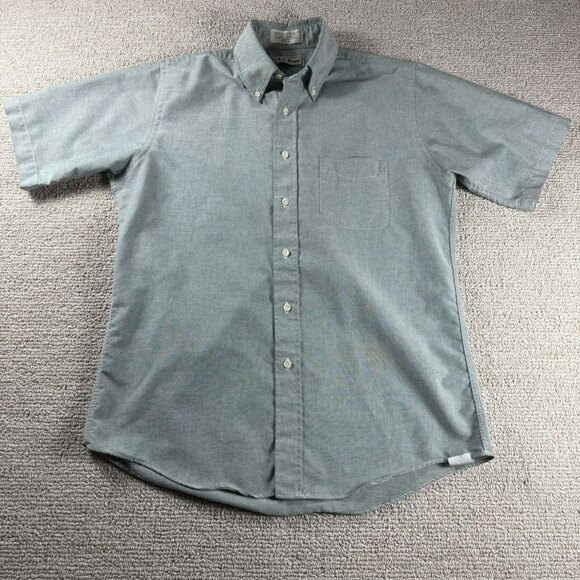 L.L. Bean | Shirts | L L Bean Chambray Short Sleeve Shirt Green Mens ...